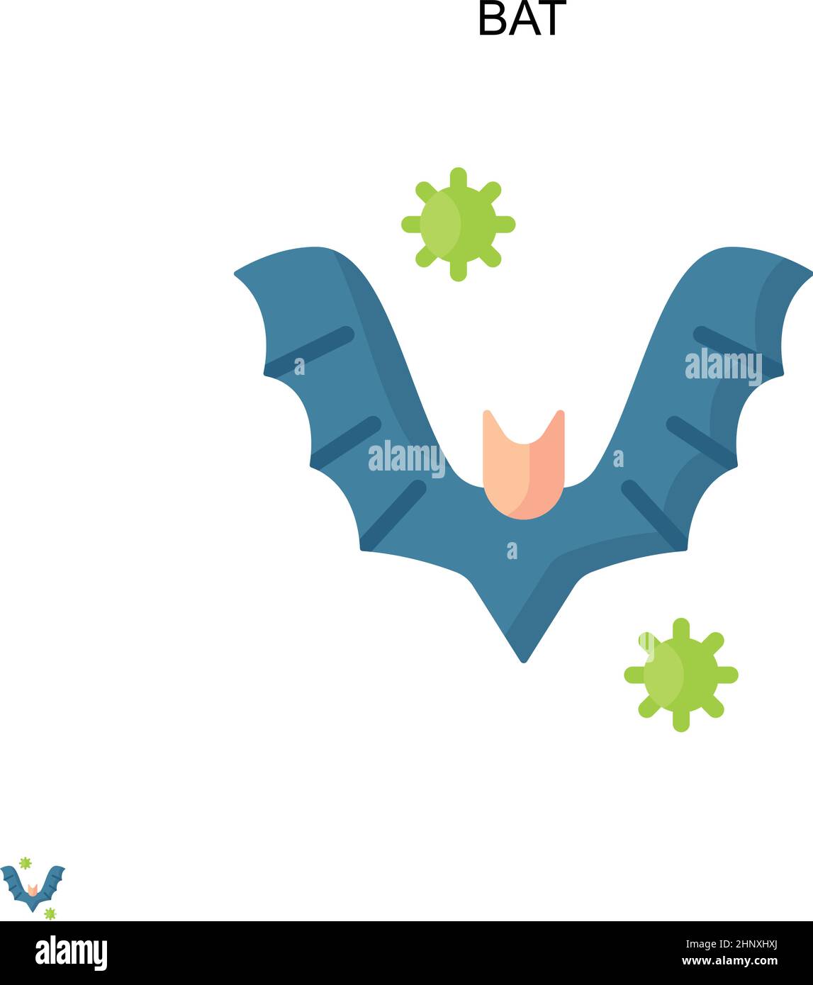 Bat Simple vector icon. Illustration symbol design template for web ...