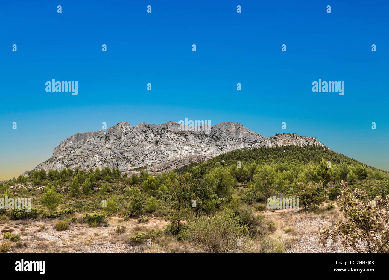 famous mount sainte-victoire in the provence, the Cezanne mountain ...
