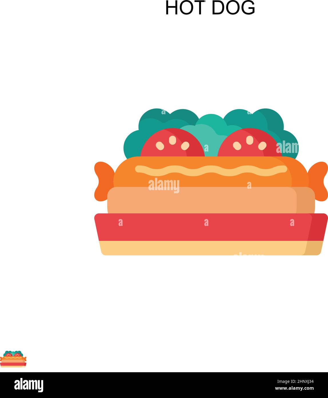 Hot dog Simple vector icon. Illustration symbol design template for web ...