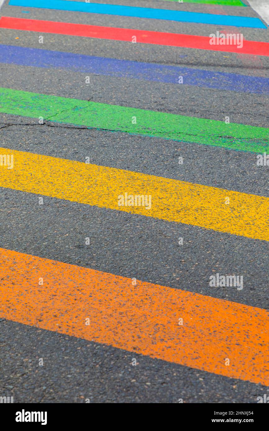 Colorful striped pedestrian crossing hi-res stock photography and ...