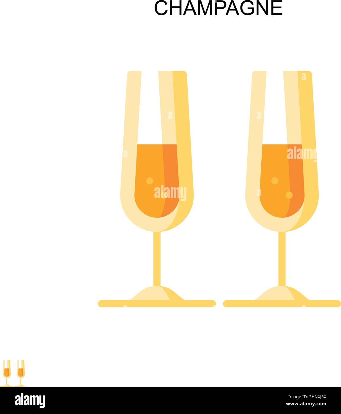 Champagne Simple vector icon. Illustration symbol design template for ...