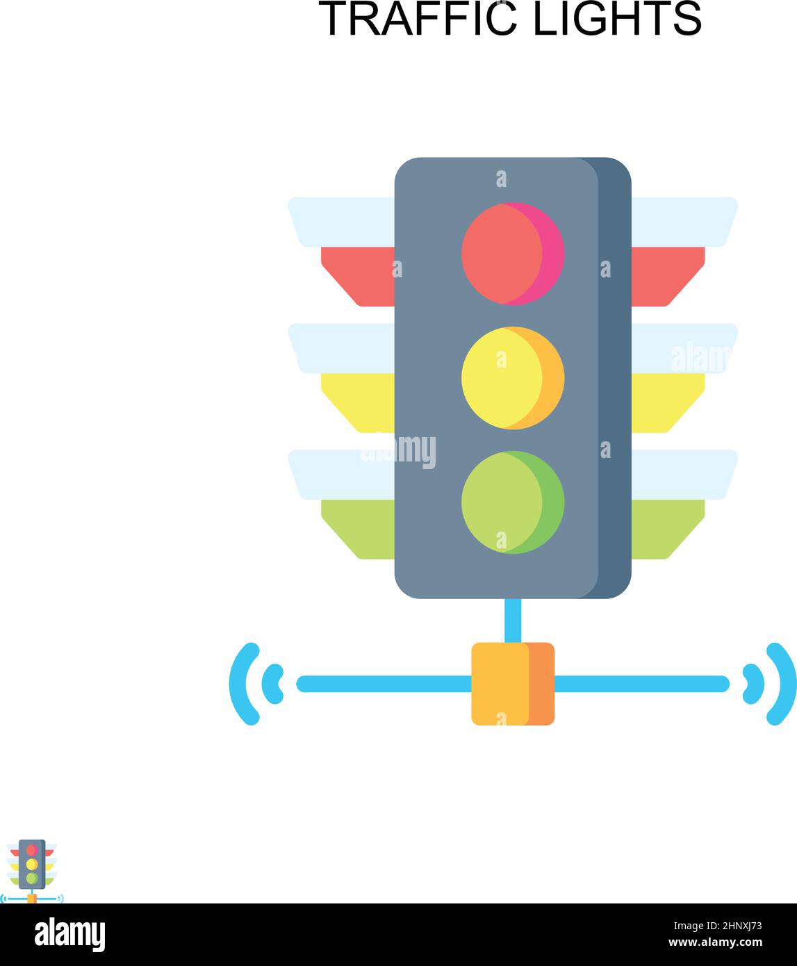 Traffic lights Simple vector icon. Illustration symbol design template ...