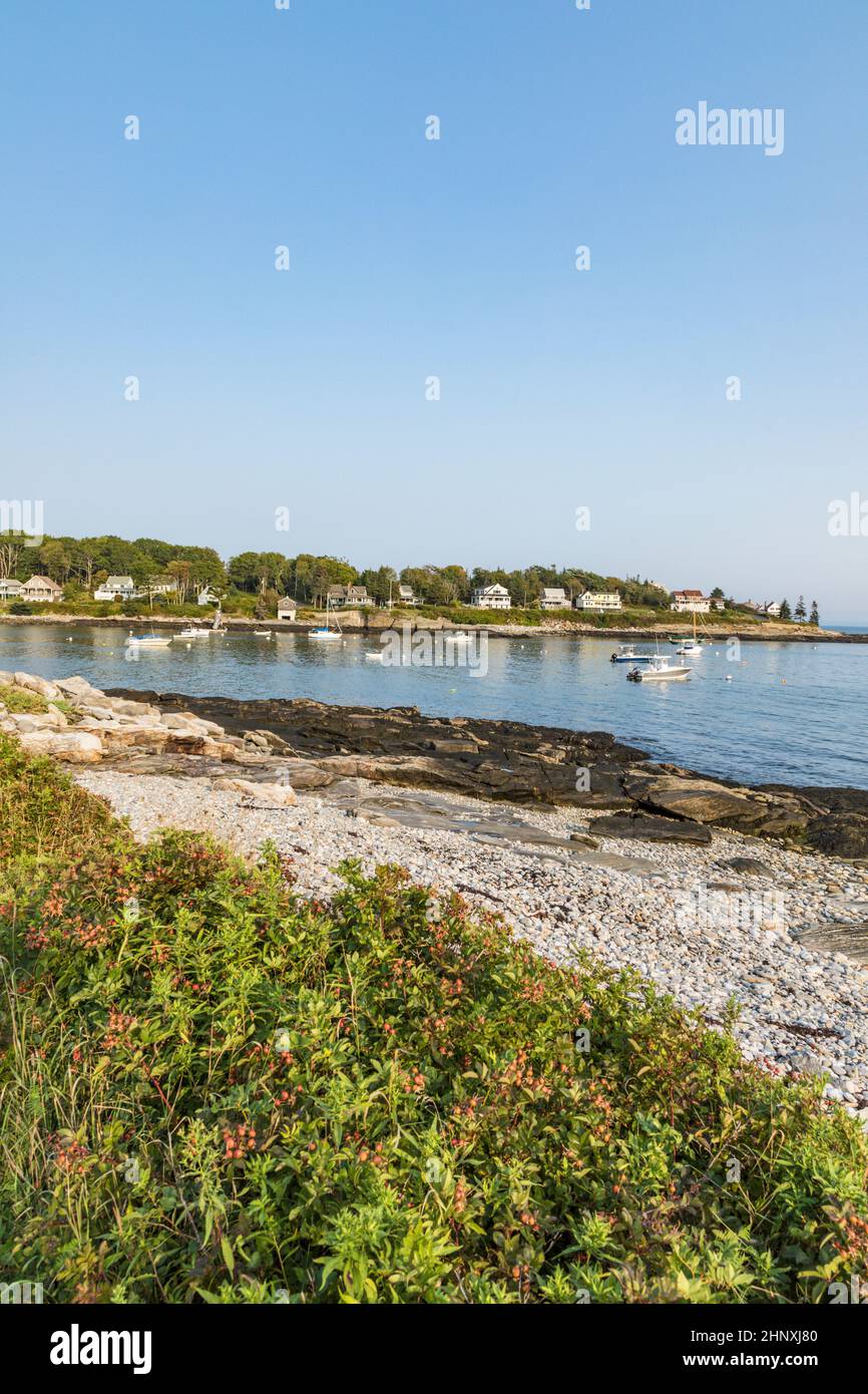 scenic empty coast with boats and wooden houses in Bristol Stock Photo ...
