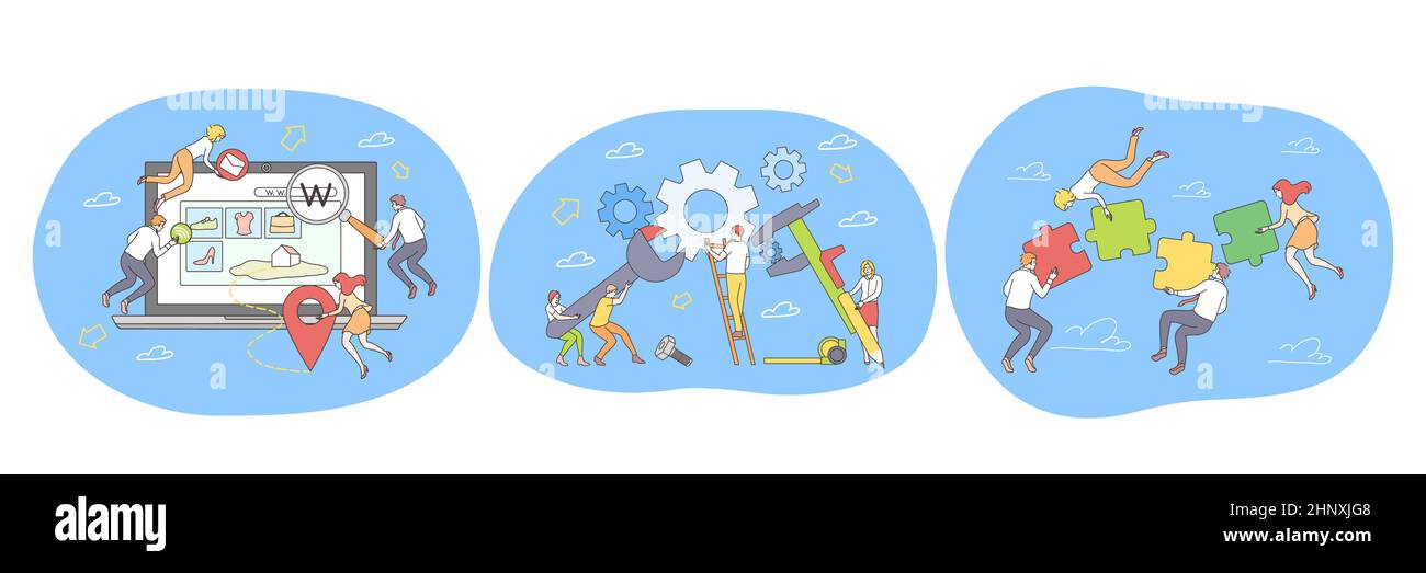 Teamwork, collaboration, cooperation, successful project realization ...