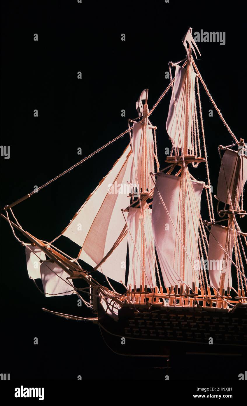 three-masted ship model illustration Stock Photo - Alamy