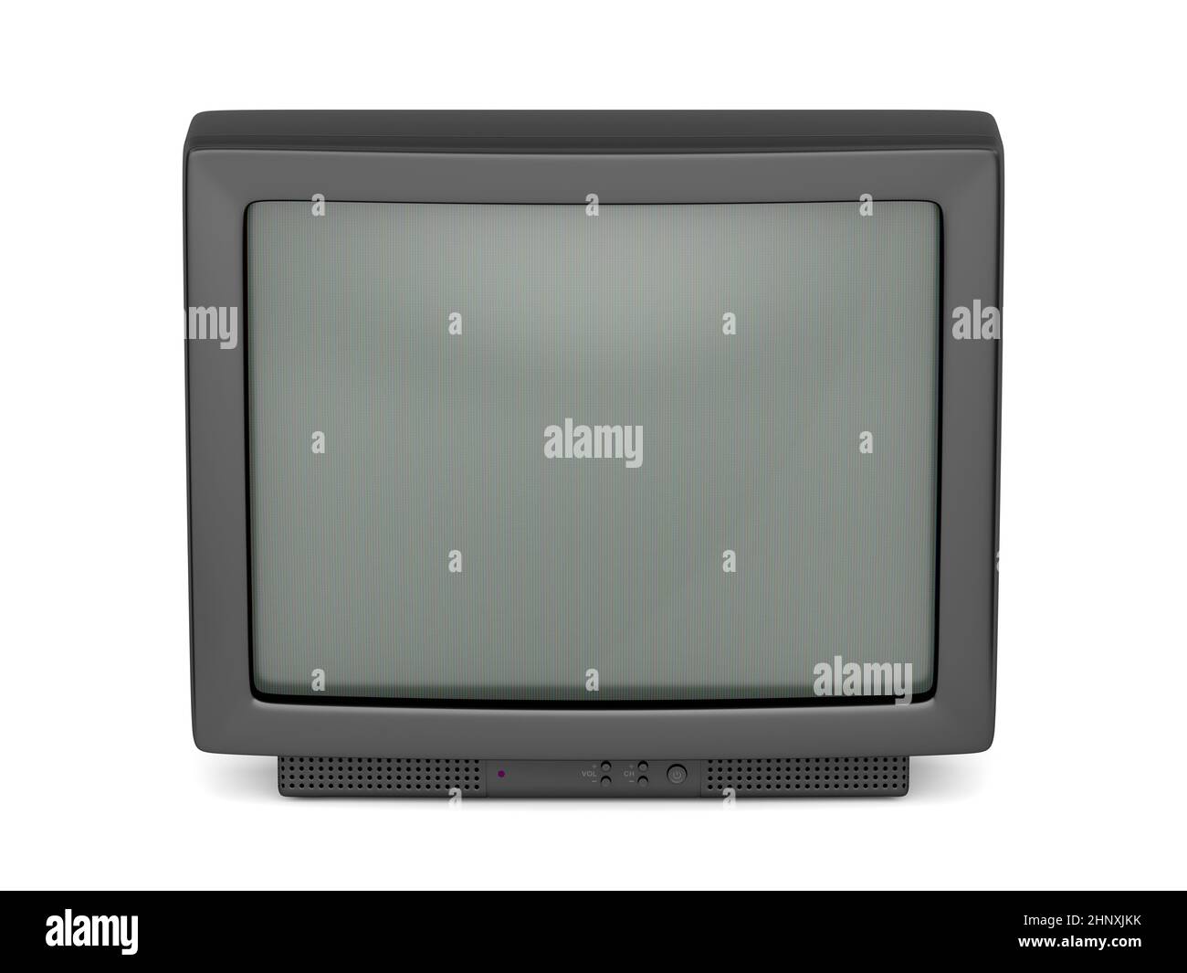 Old TV on white background, front view Stock Photo - Alamy