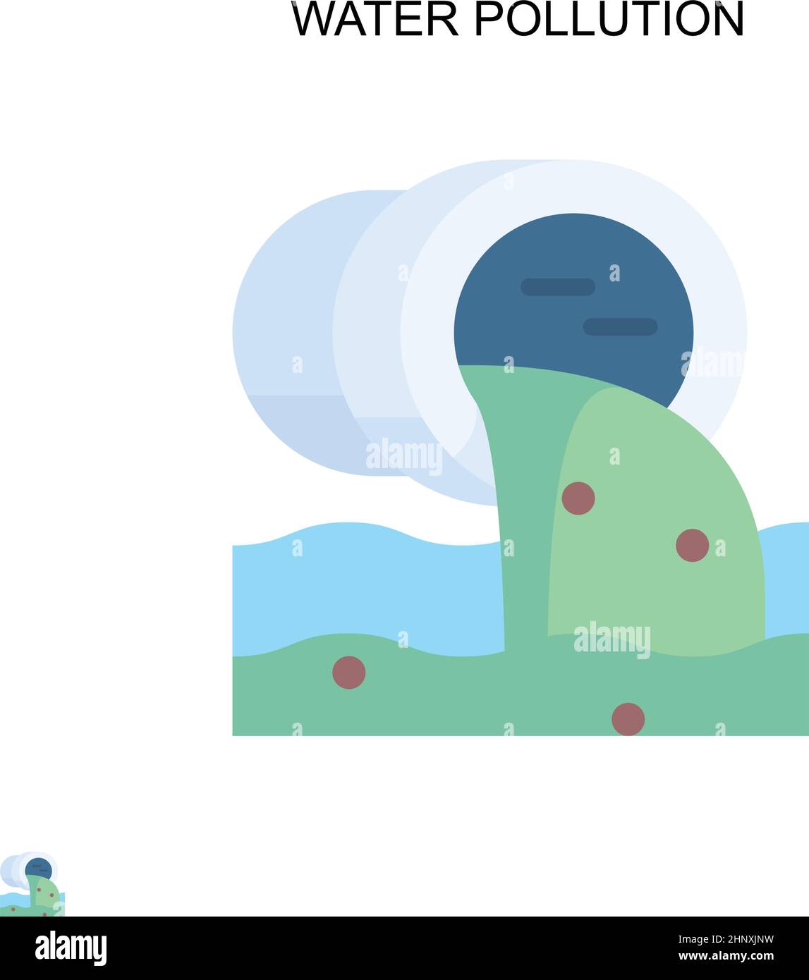 Water pollution Simple vector icon. Illustration symbol design template ...