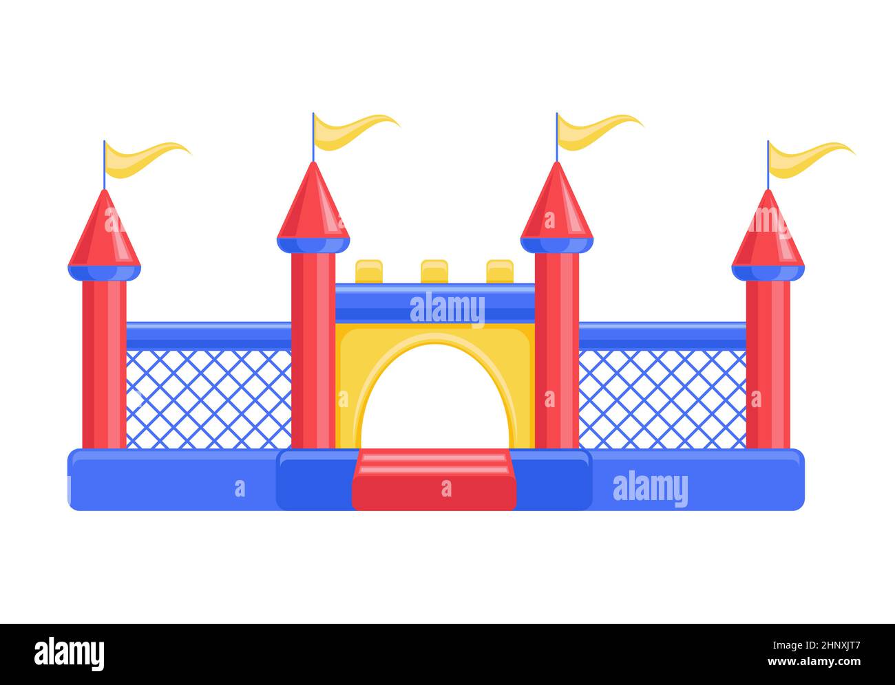 Bouncy inflatable castle. Tower and equipment for child playground ...