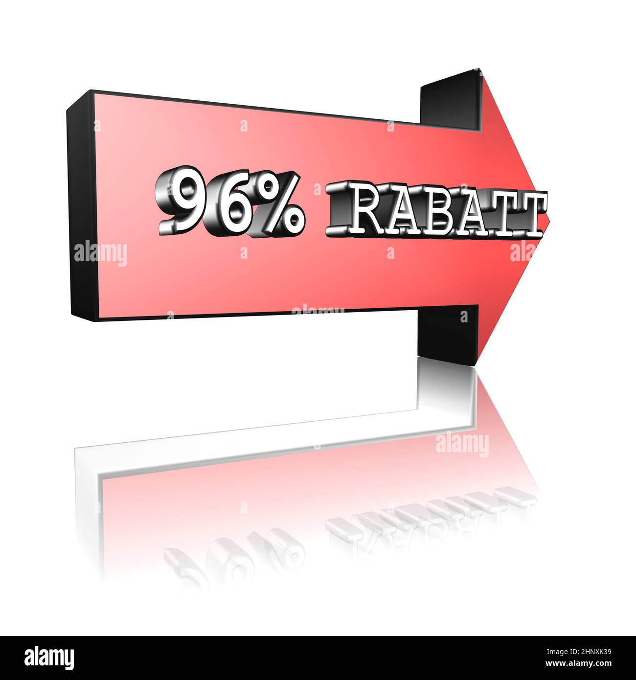 96% discount, 96 percent discount as a 3D illustration, 3D rendering ...