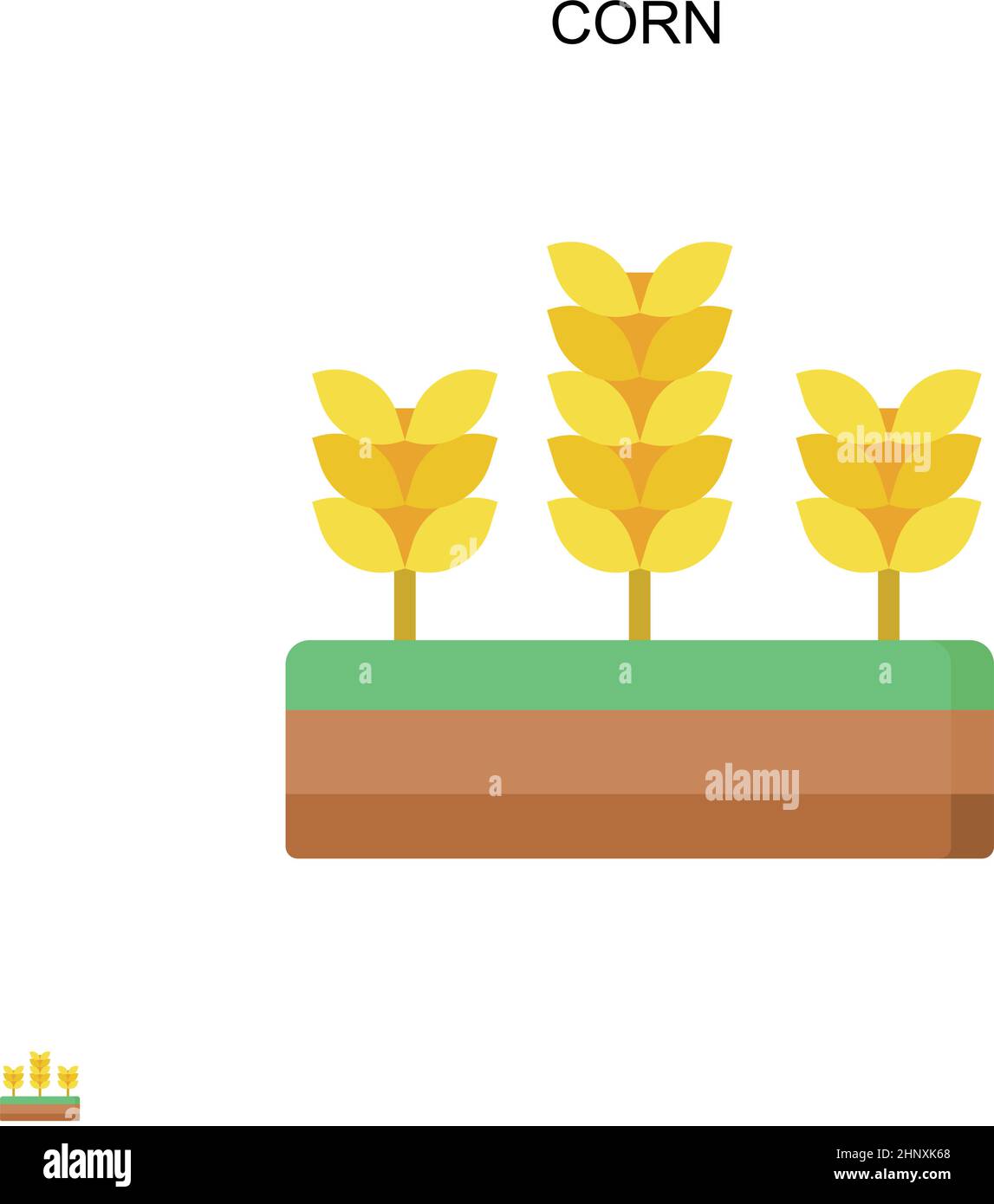 Corn Simple vector icon. Illustration symbol design template for web ...
