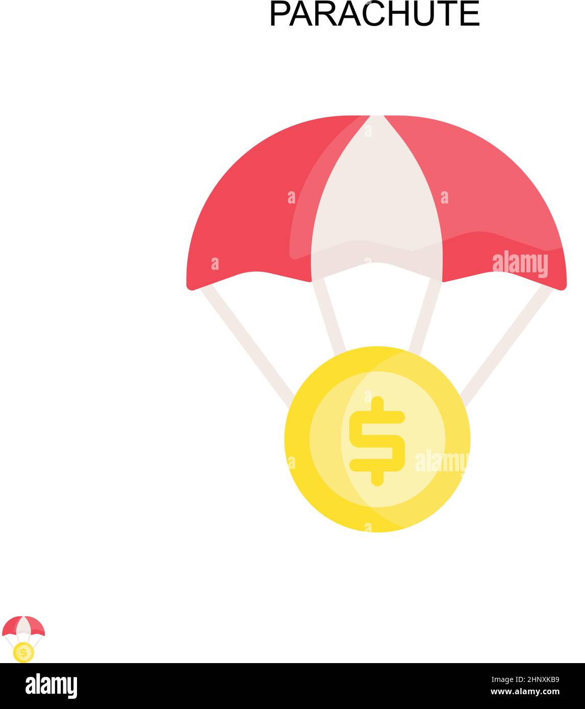 Parachute Simple vector icon. Illustration symbol design template for web mobile UI element ...