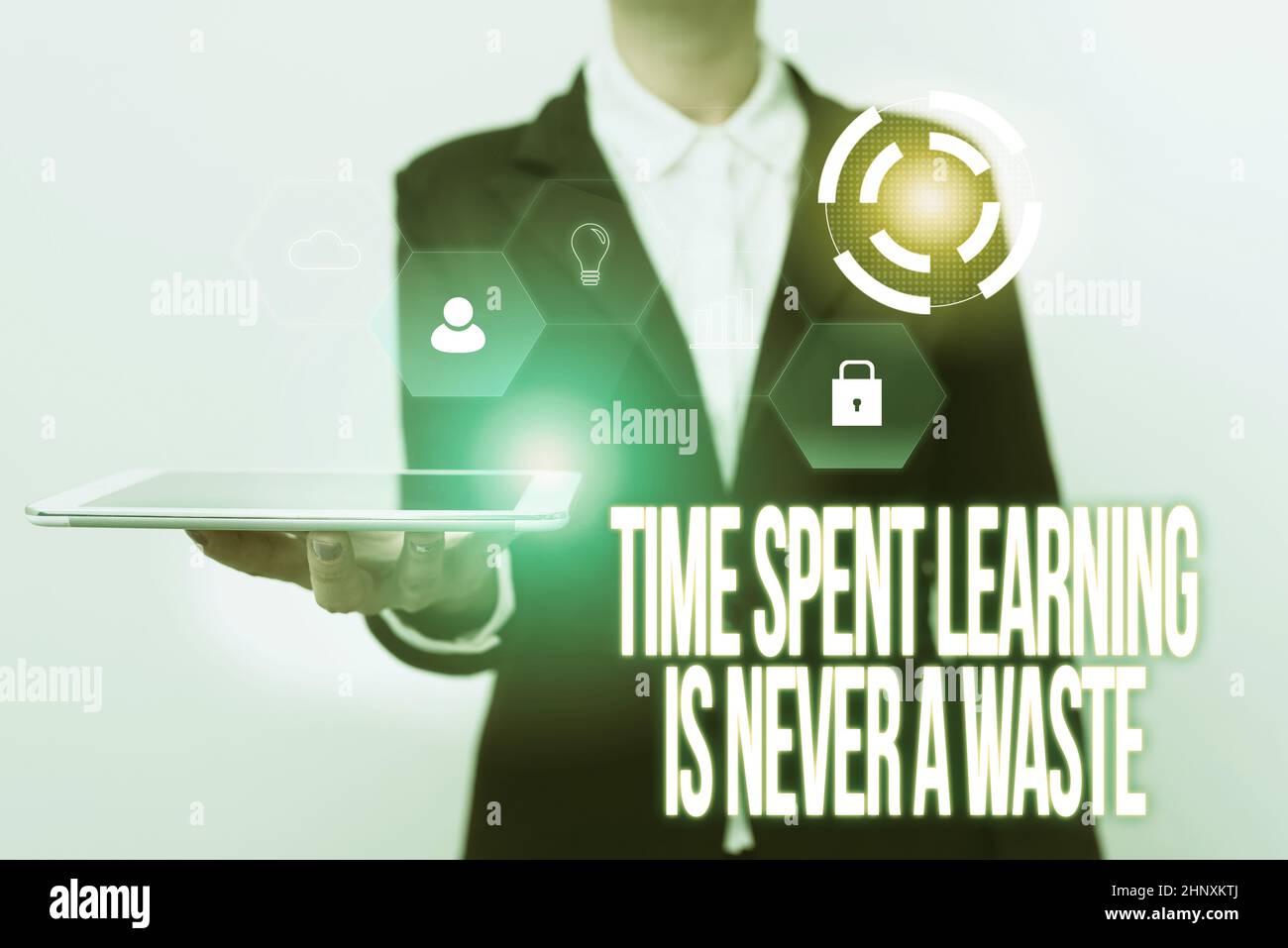 Text caption presenting Time Spent Learning Is Never A Waste, Business ...