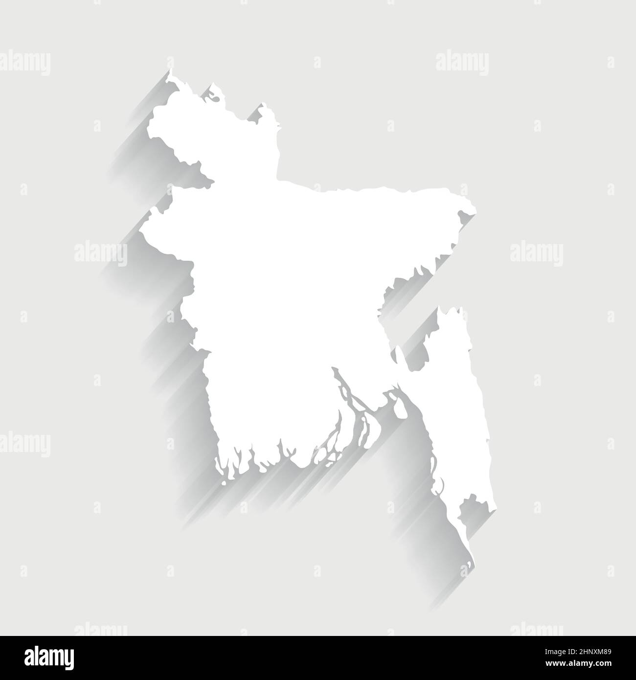 White Bangladesh map on gray background, vector, illustration, eps 10 ...