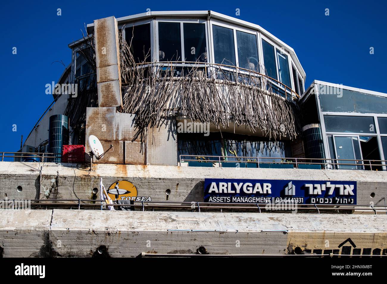 Tel Aviv, Israel - February 15, 2022 Cityscape of the city center of ...