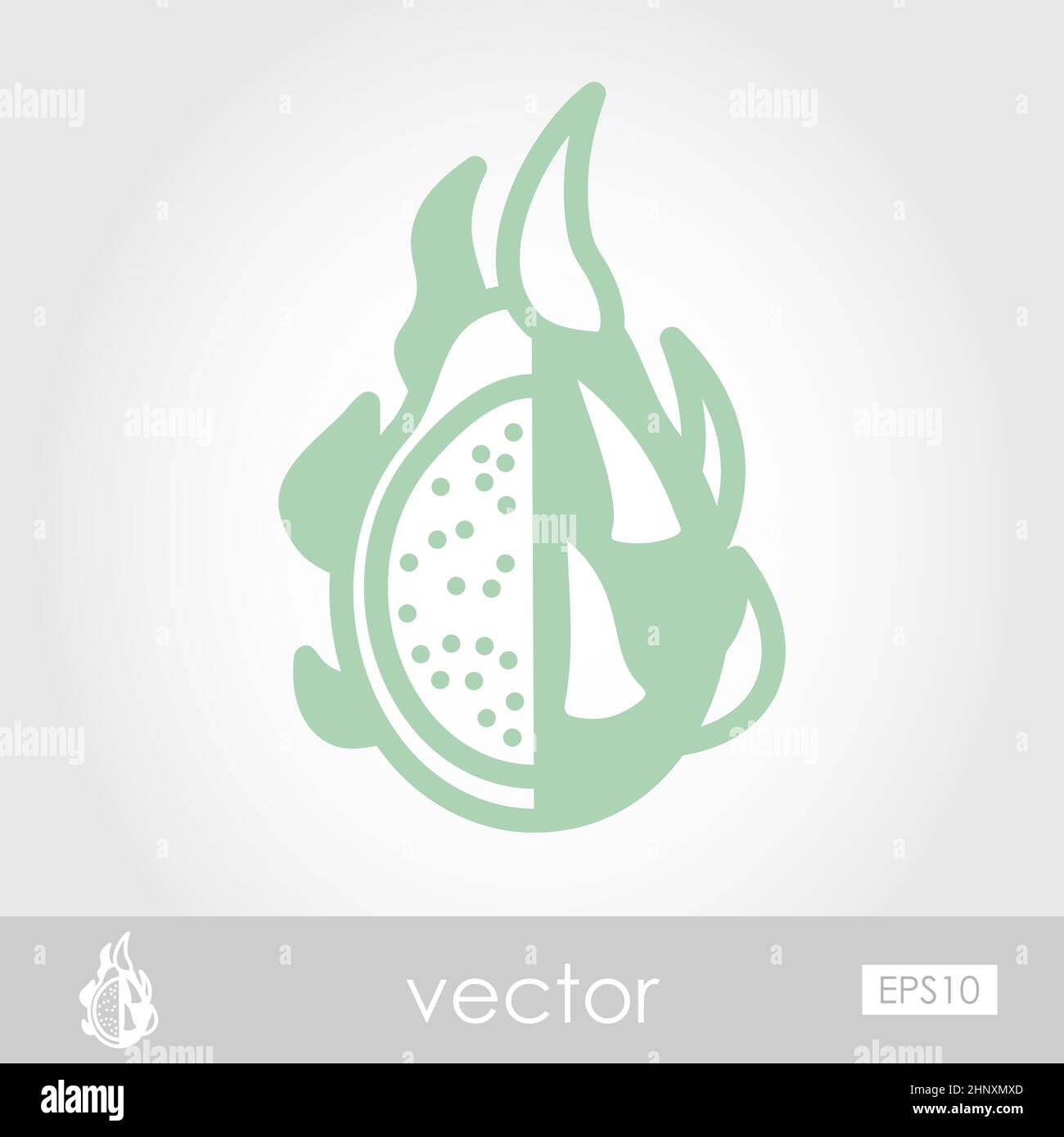 Pitaya outline icon. Tropical dragon fruit. Vector illustration, eps 10 ...