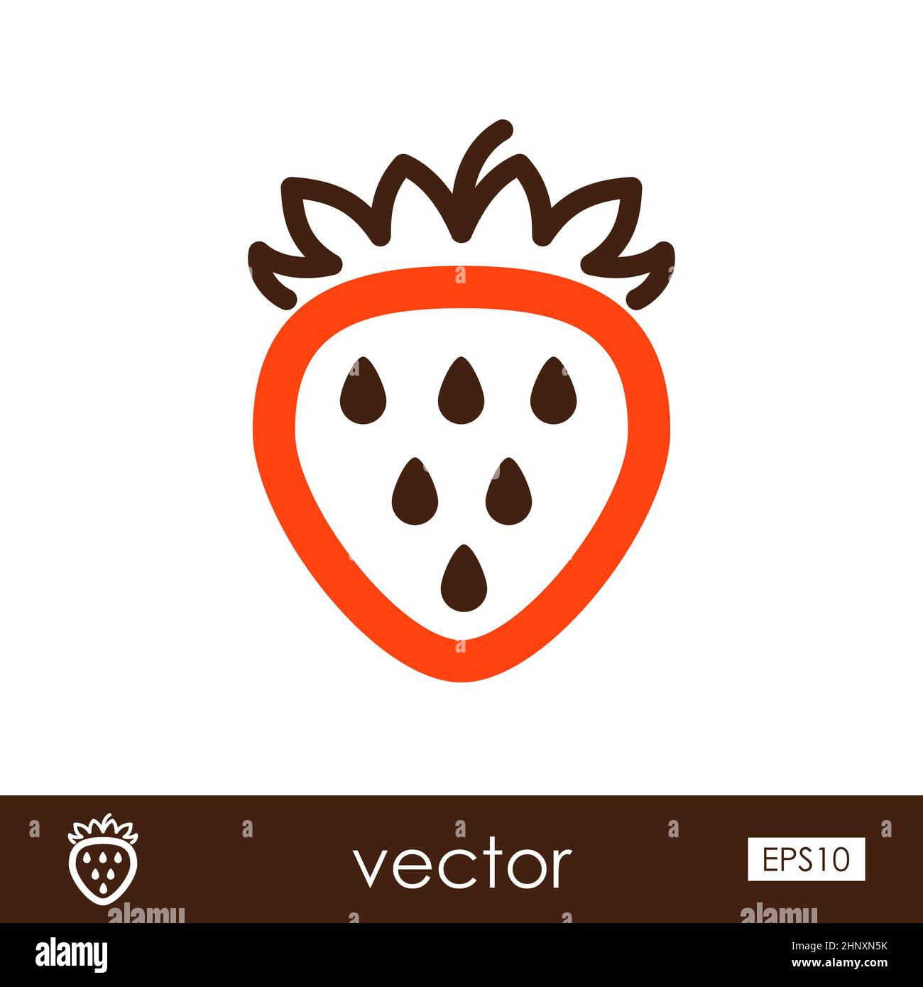 Strawberry outline icon. Fruit. Vector illustration, eps 10 Stock Photo ...