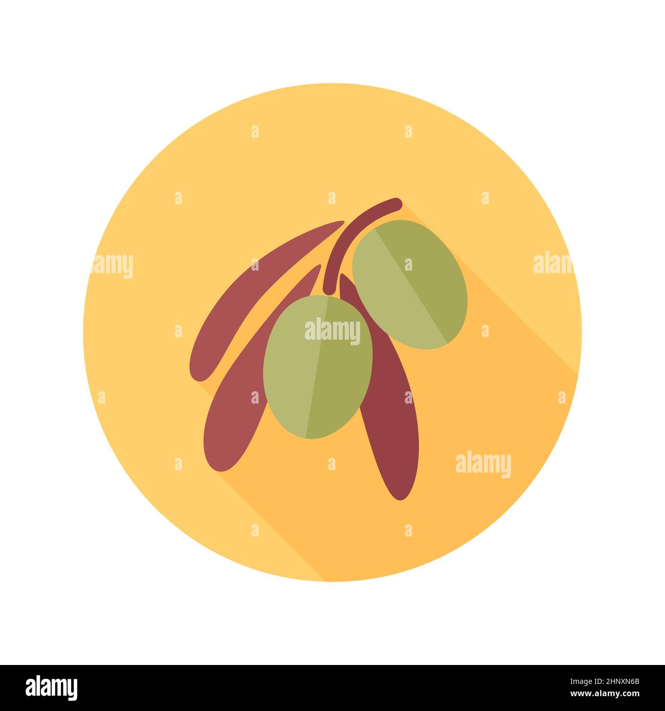 Olive flat icon. Tropical fruit. Vector illustration, eps 10 Stock Photo - Alamy