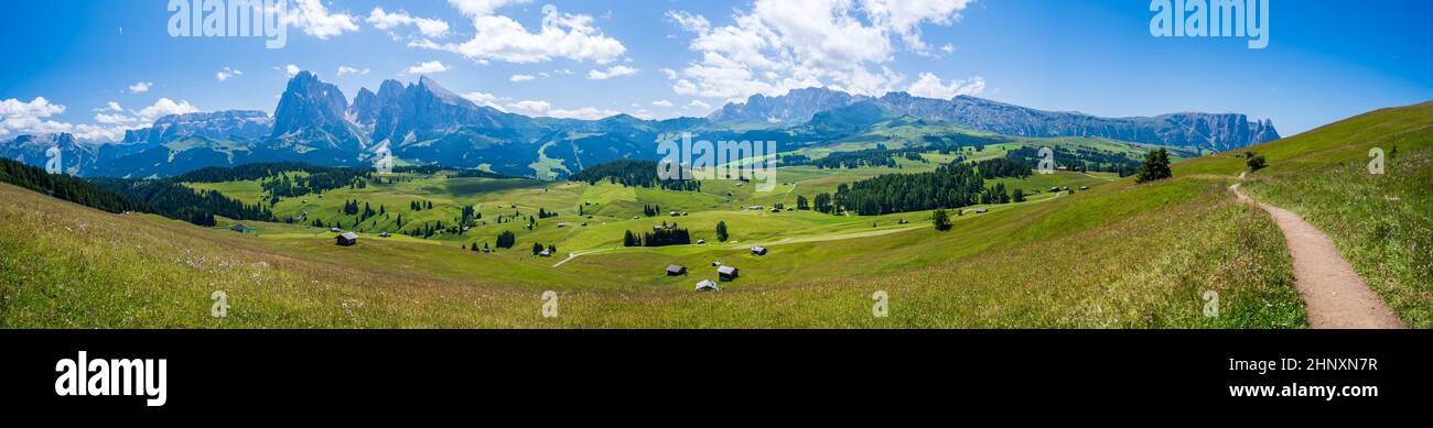 View of the magnificent plateau of Seiser Alm during the summer season ...