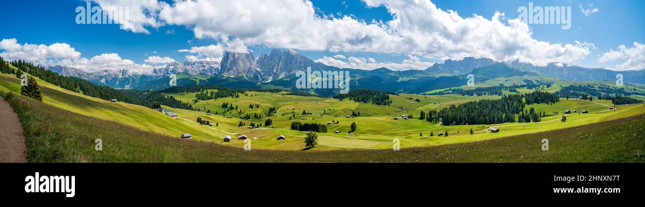 View of the magnificent plateau of Seiser Alm during the summer season ...