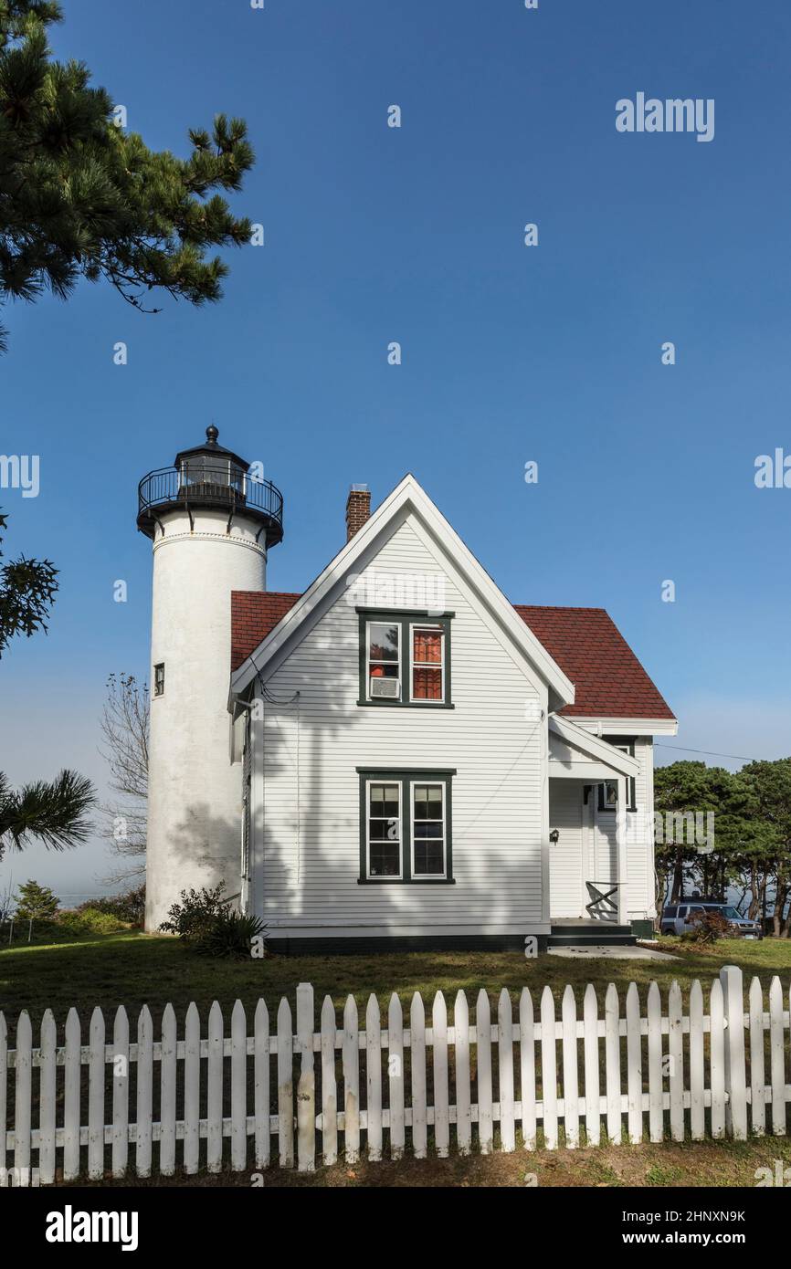 historic West Chop Lighthouse at the island of Marthas Vineyard Stock ...
