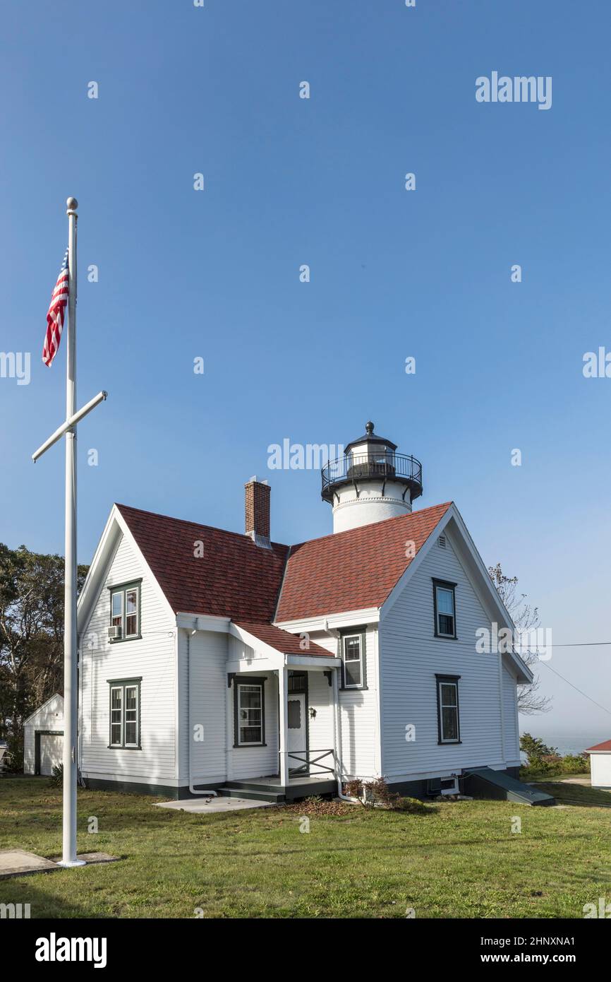 historic West Chop Lighthouse at the island of Marthas Vineyard Stock ...