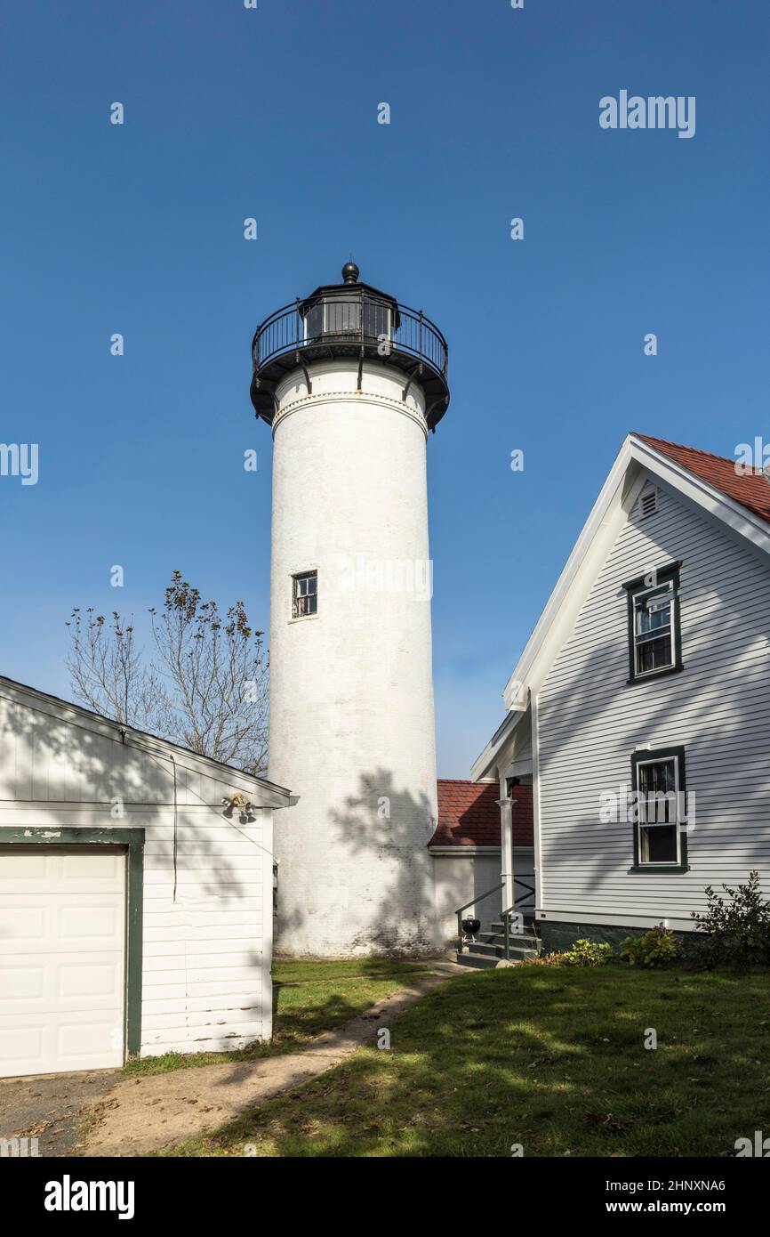 historic West Chop Lighthouse at the island of Marthas Vineyard Stock ...