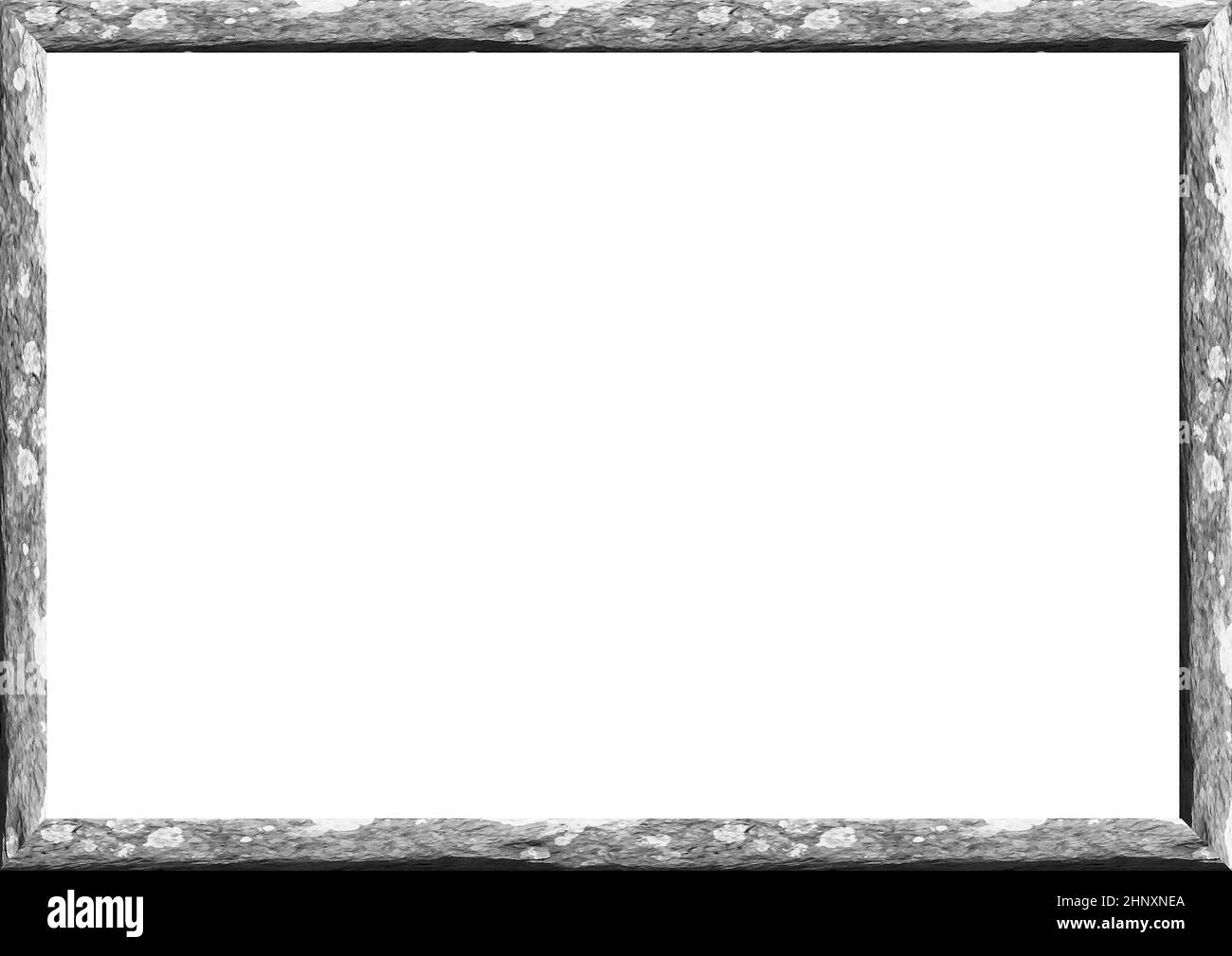 Landscape frame with rustic stone edges white background Stock Photo ...