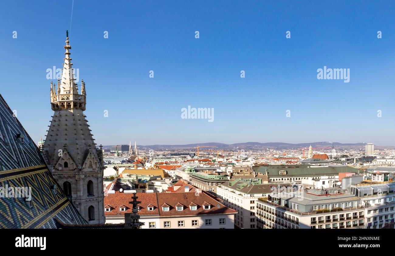 panoramic skyline of Vienna in Austria on a clear summer day Stock ...