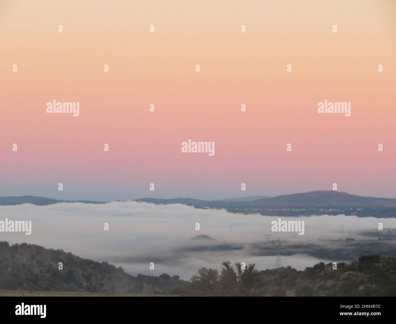 beautiful fog rising sun clouds low humidity darkness evaporation Stock ...