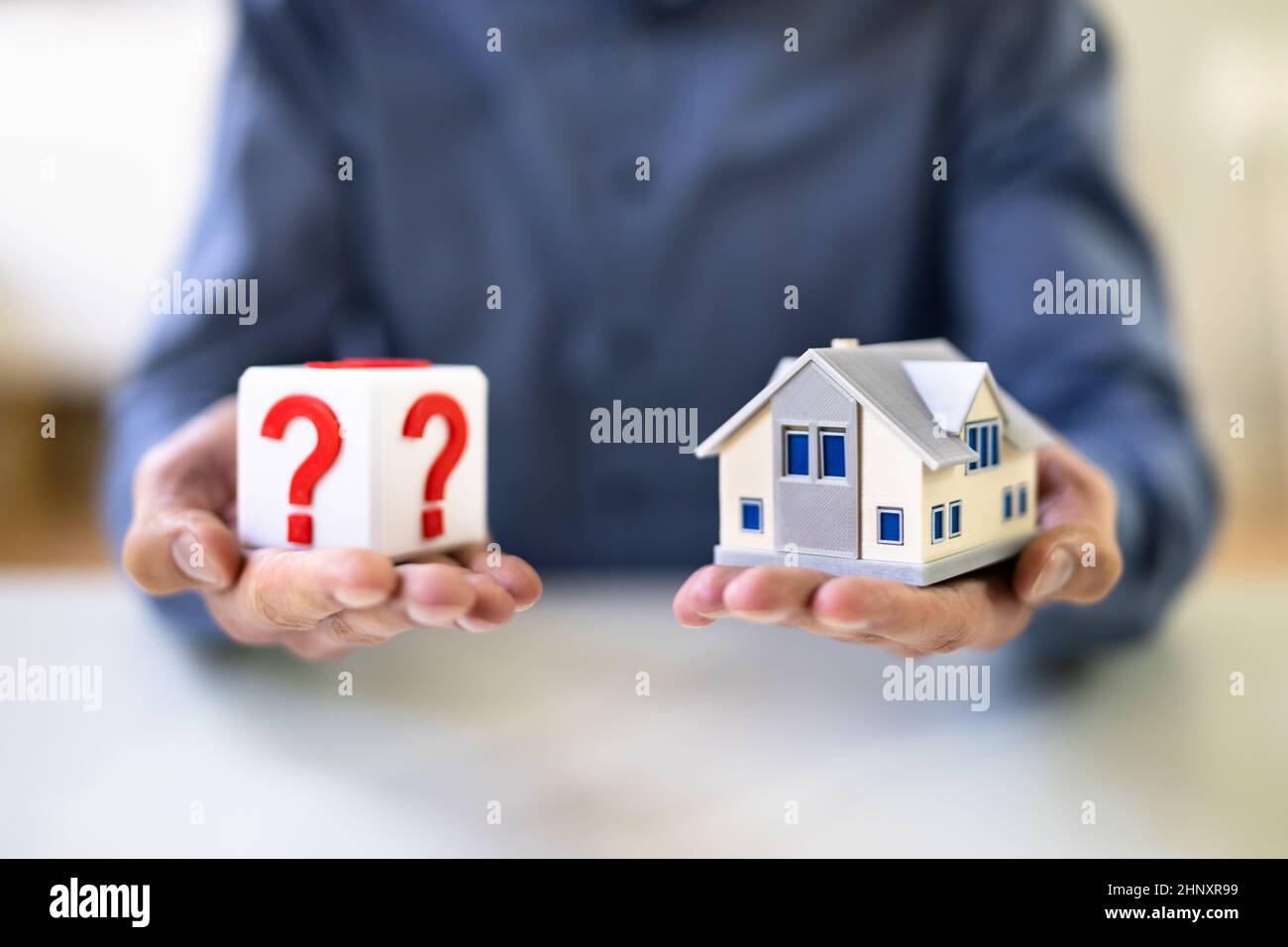 Real Estate House Question Mark And Mortgage Confusion Stock Photo - Alamy