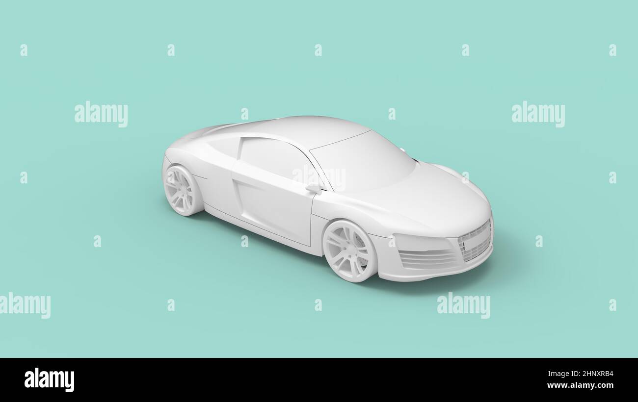 3D rendering of a luxury sedan sports race car blank template model ...