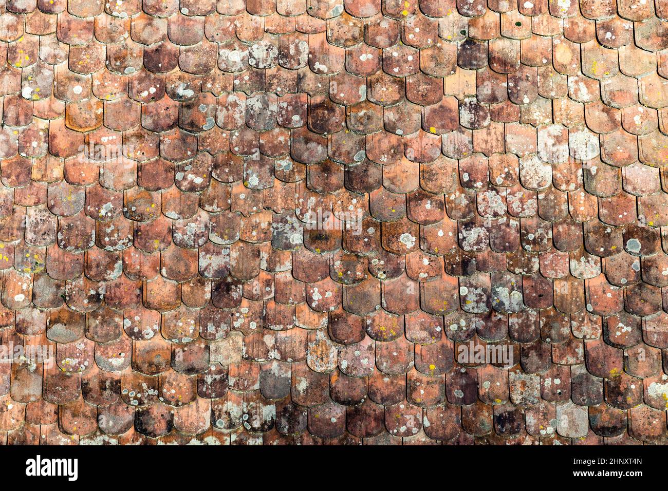 Texture of old vintage red roof tiles in Rothenburg Stock Photo - Alamy