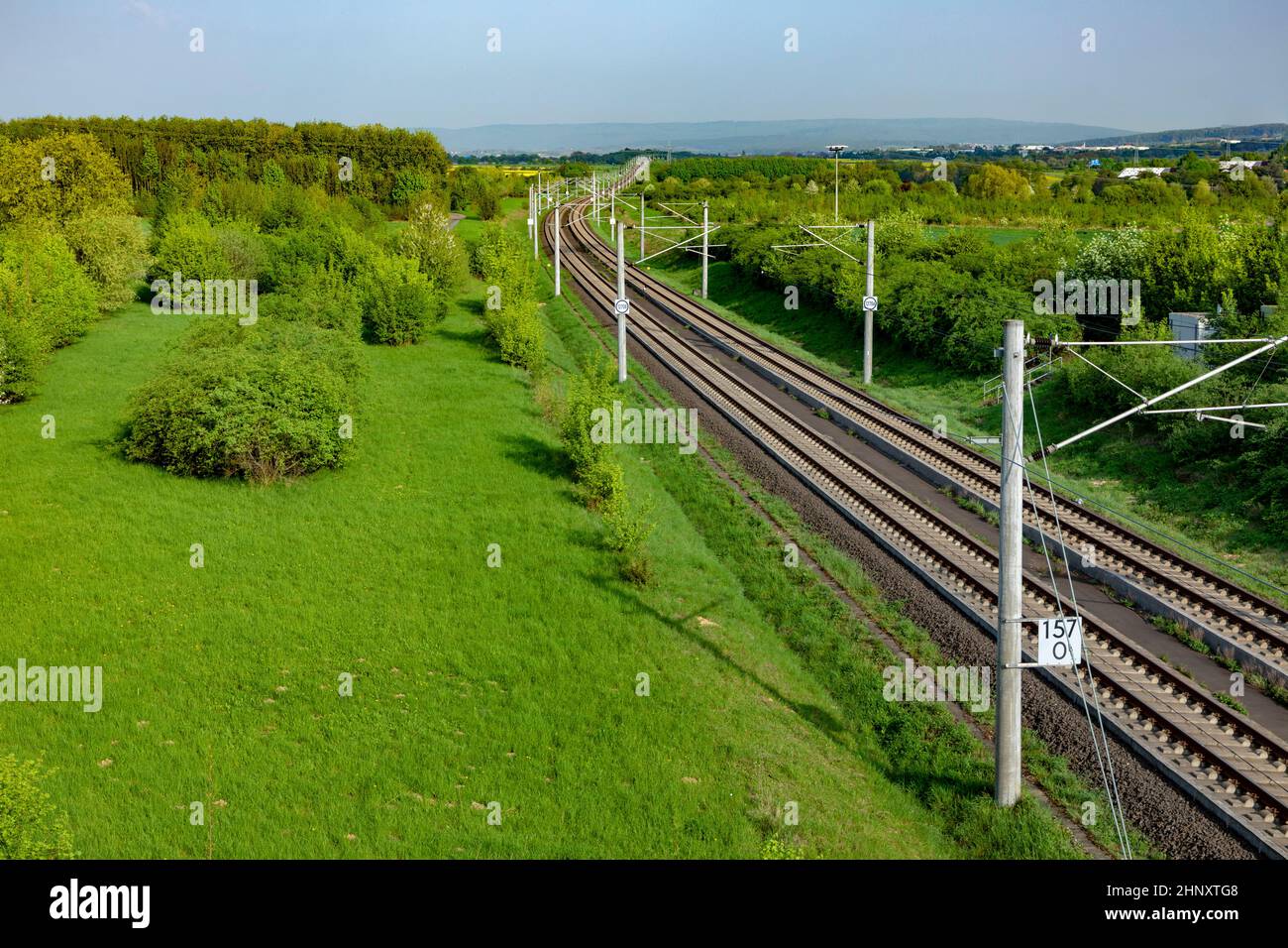 rails in rural green landscape for german high speed train Intercity ...