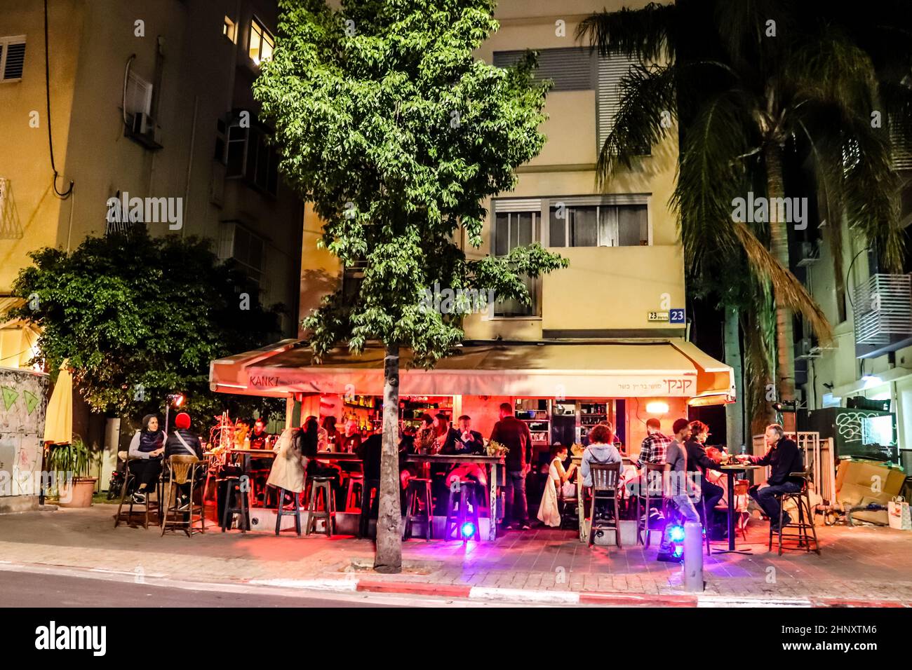 Tel Aviv, Israel - February 15, 2022 Cityscape of the city center of ...