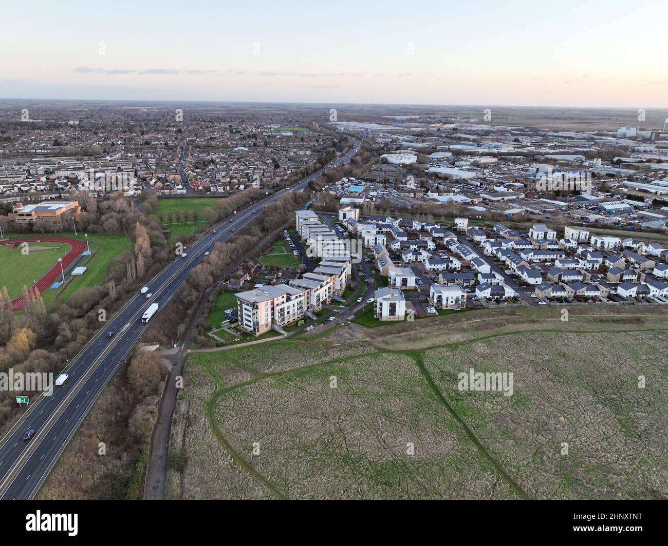 Peterborough, UK. 17th Feb, 2022. The A1139 Frank Perkins Parkway runs ...