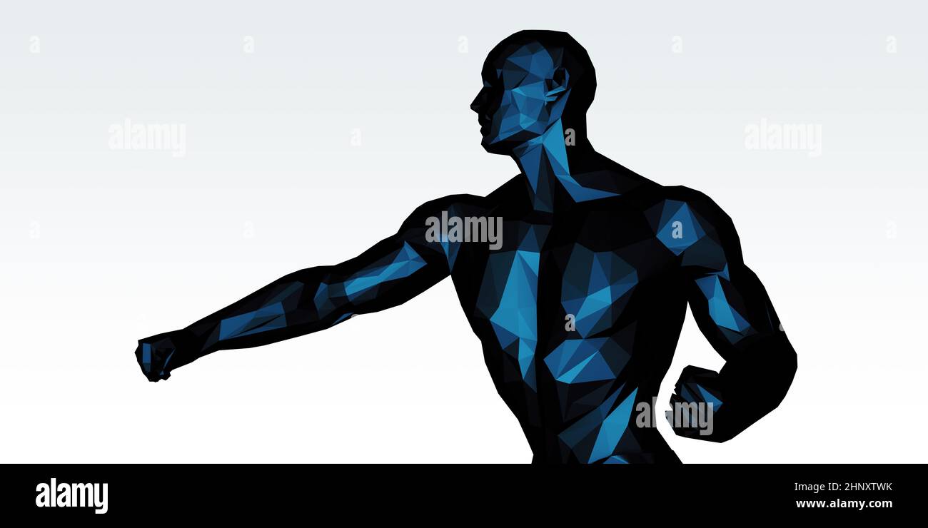 Sports Technology with Virtual Body Running Ahead Stock Photo - Alamy