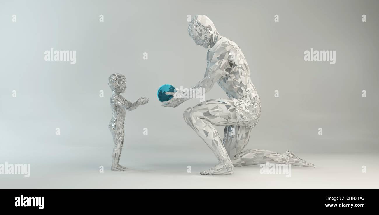 Parenting Concept with Single Father Dad Raising a Child Stock Photo ...