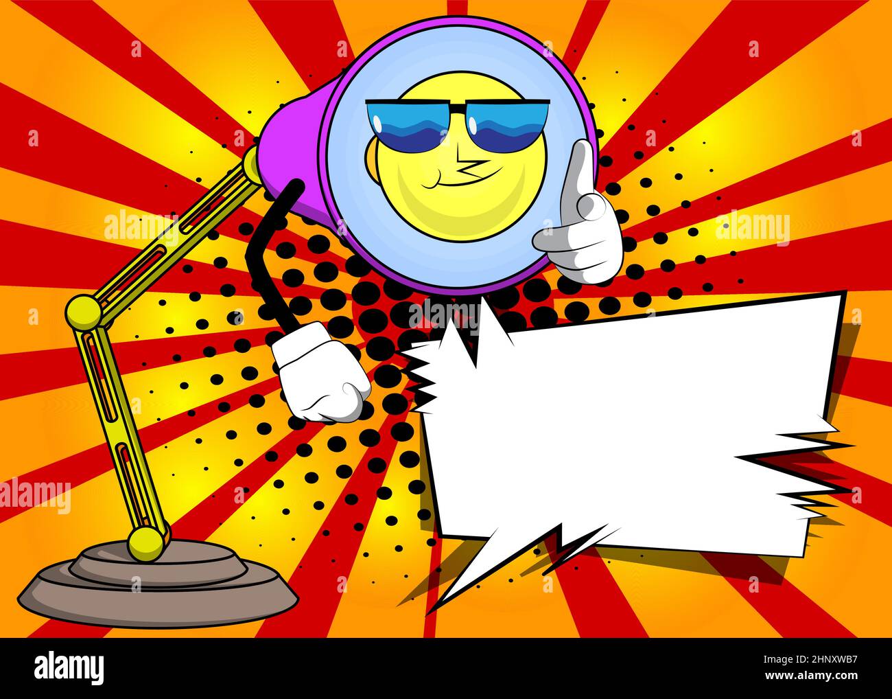 Night Table Lamp pointing at the viewer with his hand. Office Light ...