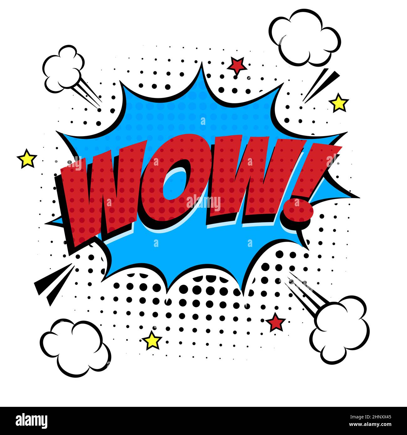 Comic lettering WOW! in the speech bubble comics style flat design ...