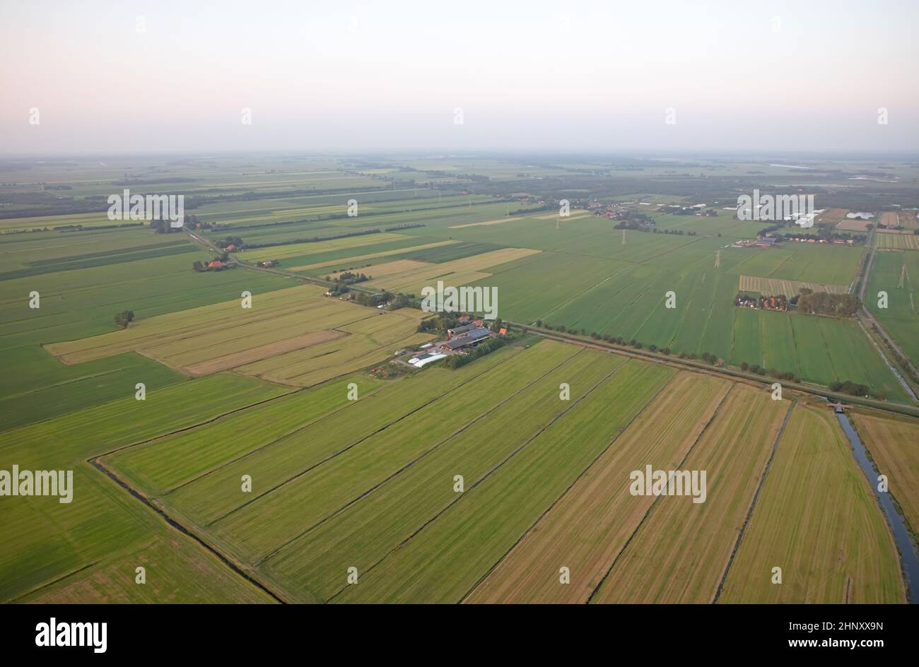 Agricultural landscape of Friesland, one of the northern provinces of ...