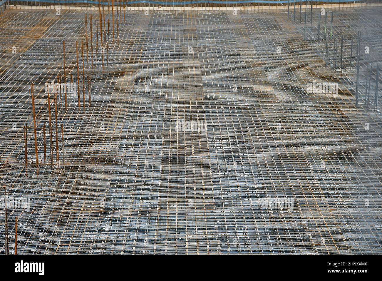 construction area with fully assembled grids for the underground car ...