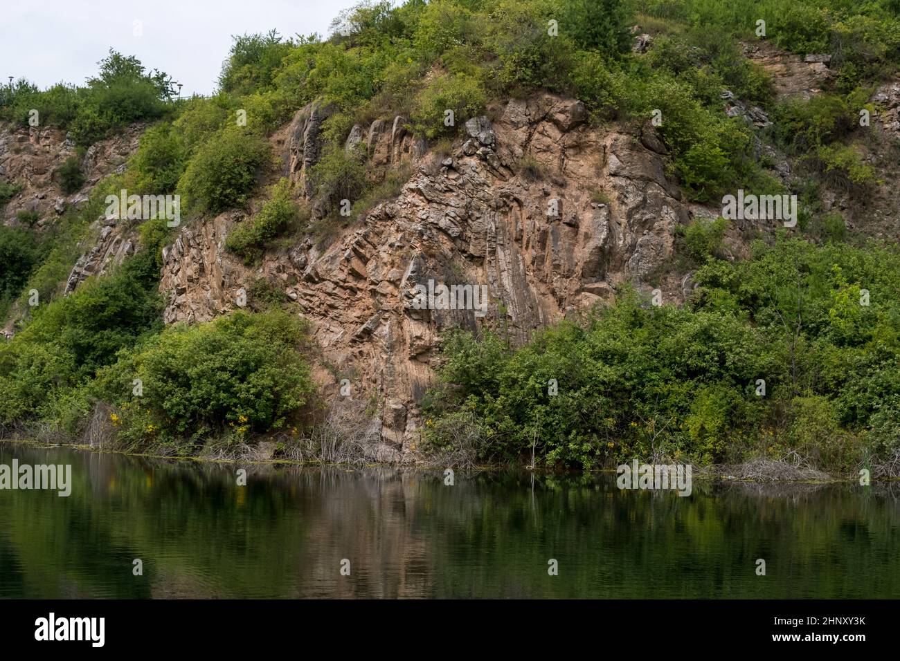lake inside of a former sandstone quarry in Kielce Stock Photo - Alamy