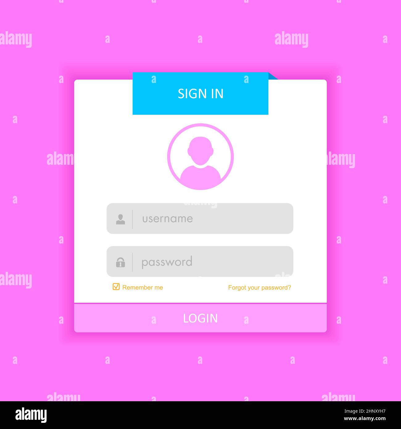 The modern vector login form design eps 10 Stock Photo - Alamy