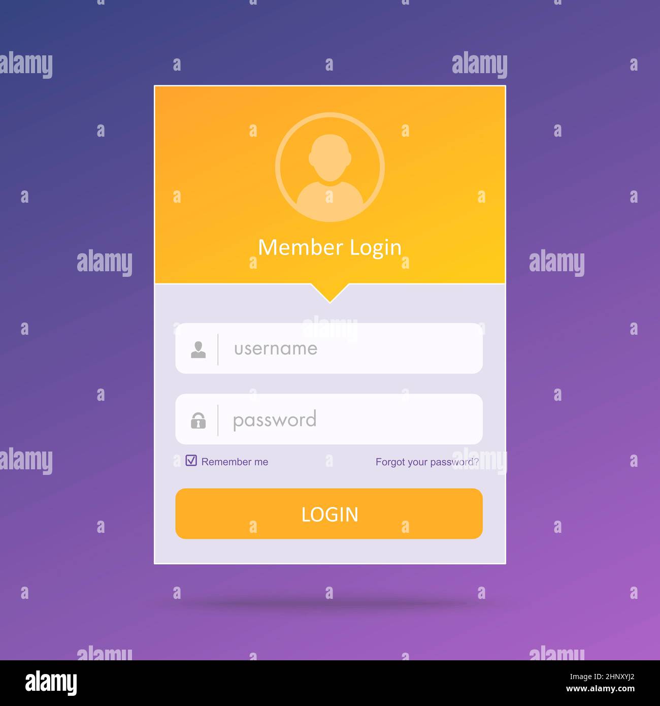 The modern vector login form design eps 10 Stock Photo - Alamy