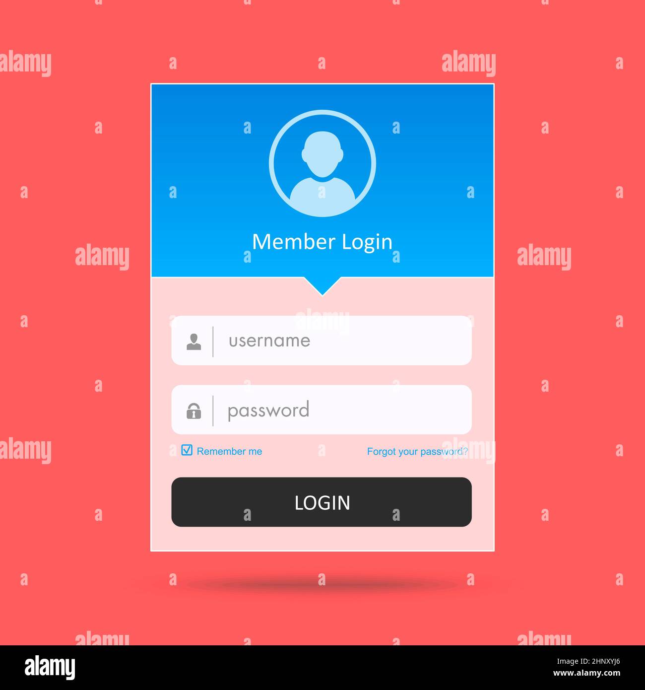 The modern vector login form design eps 10 Stock Photo - Alamy