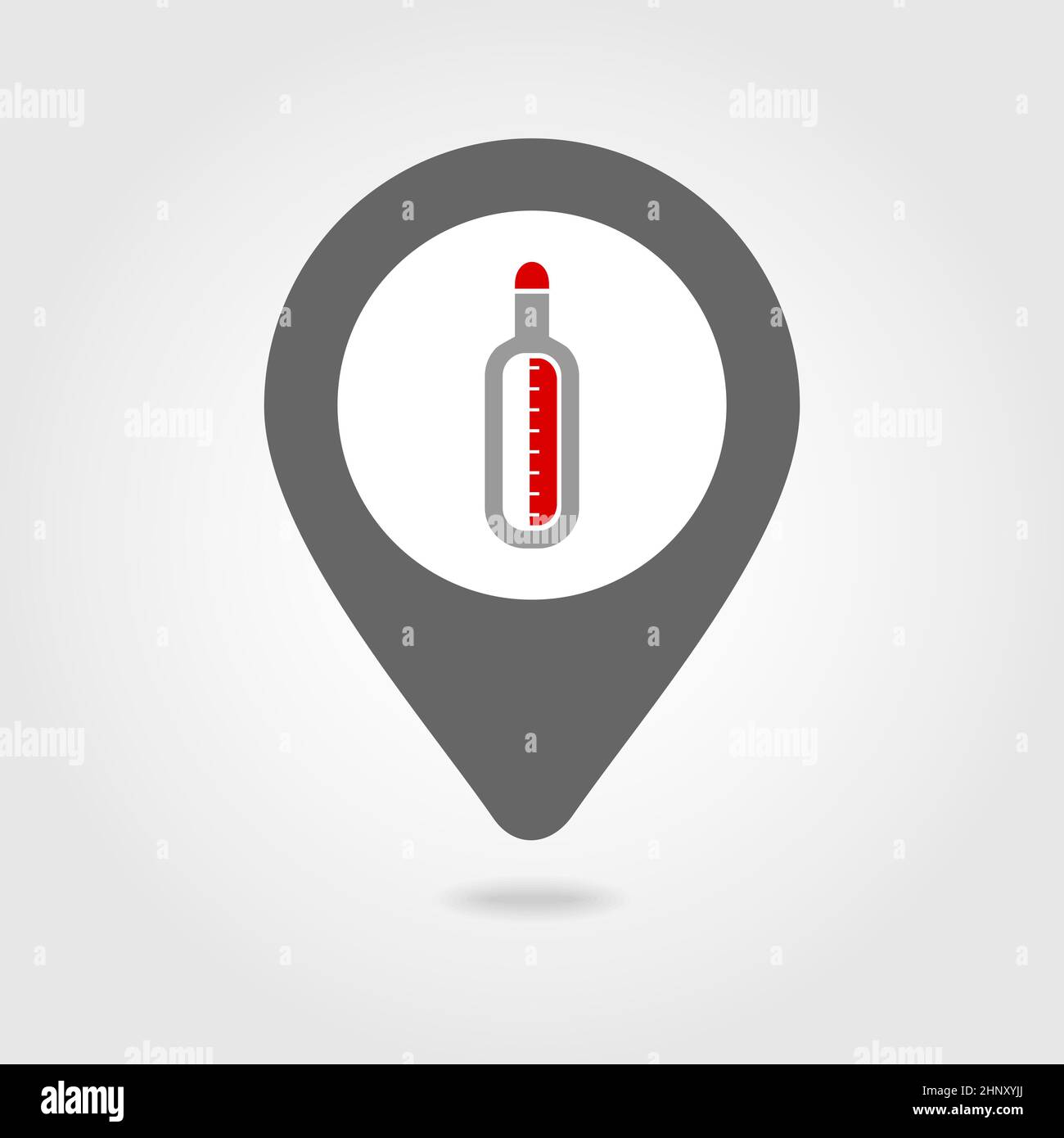 Thermometer medical map pin icon, map pointer, vector illustration eps ...