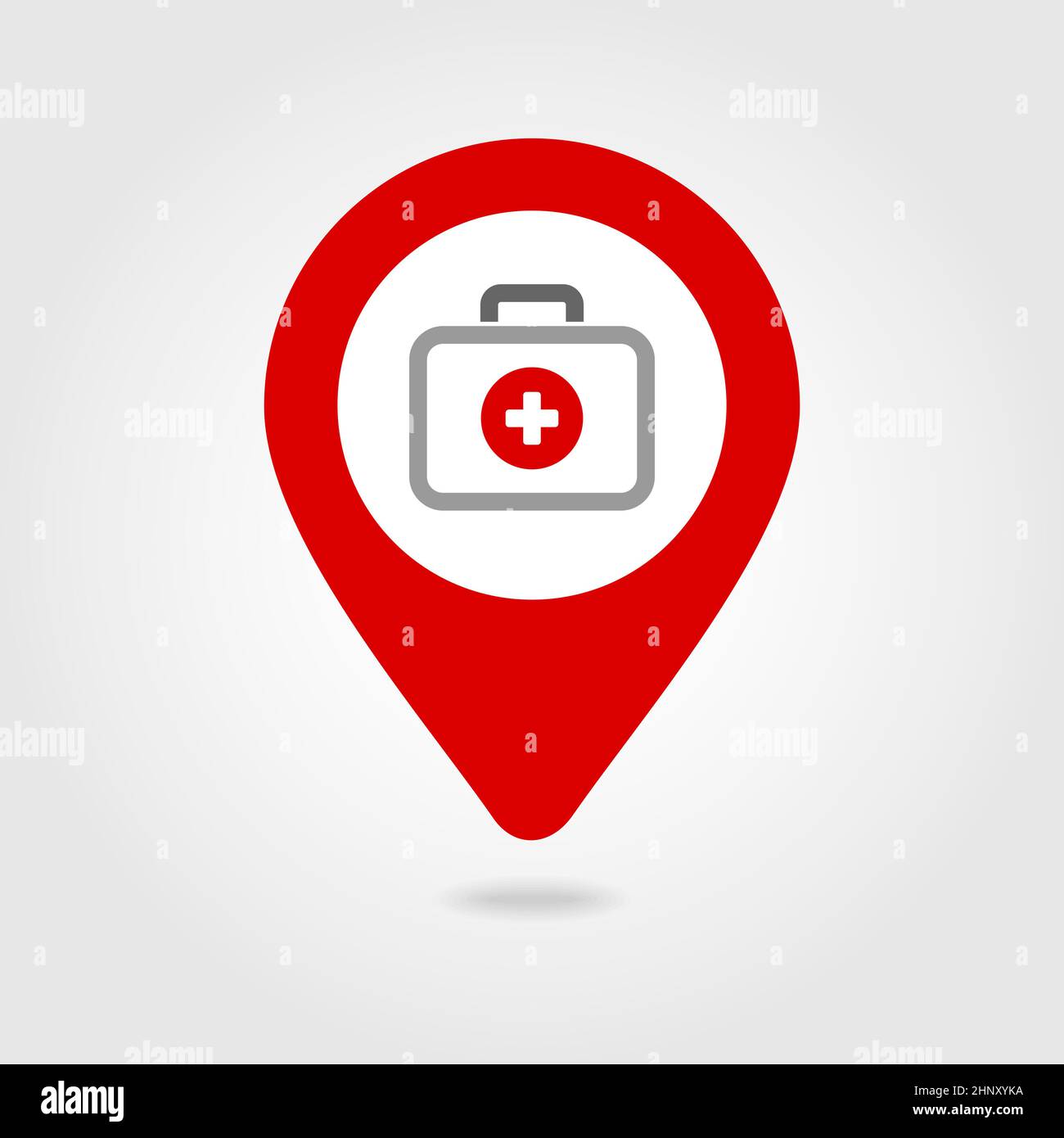 First aid kit medical map pin icon, map pointer, vector illustration ...