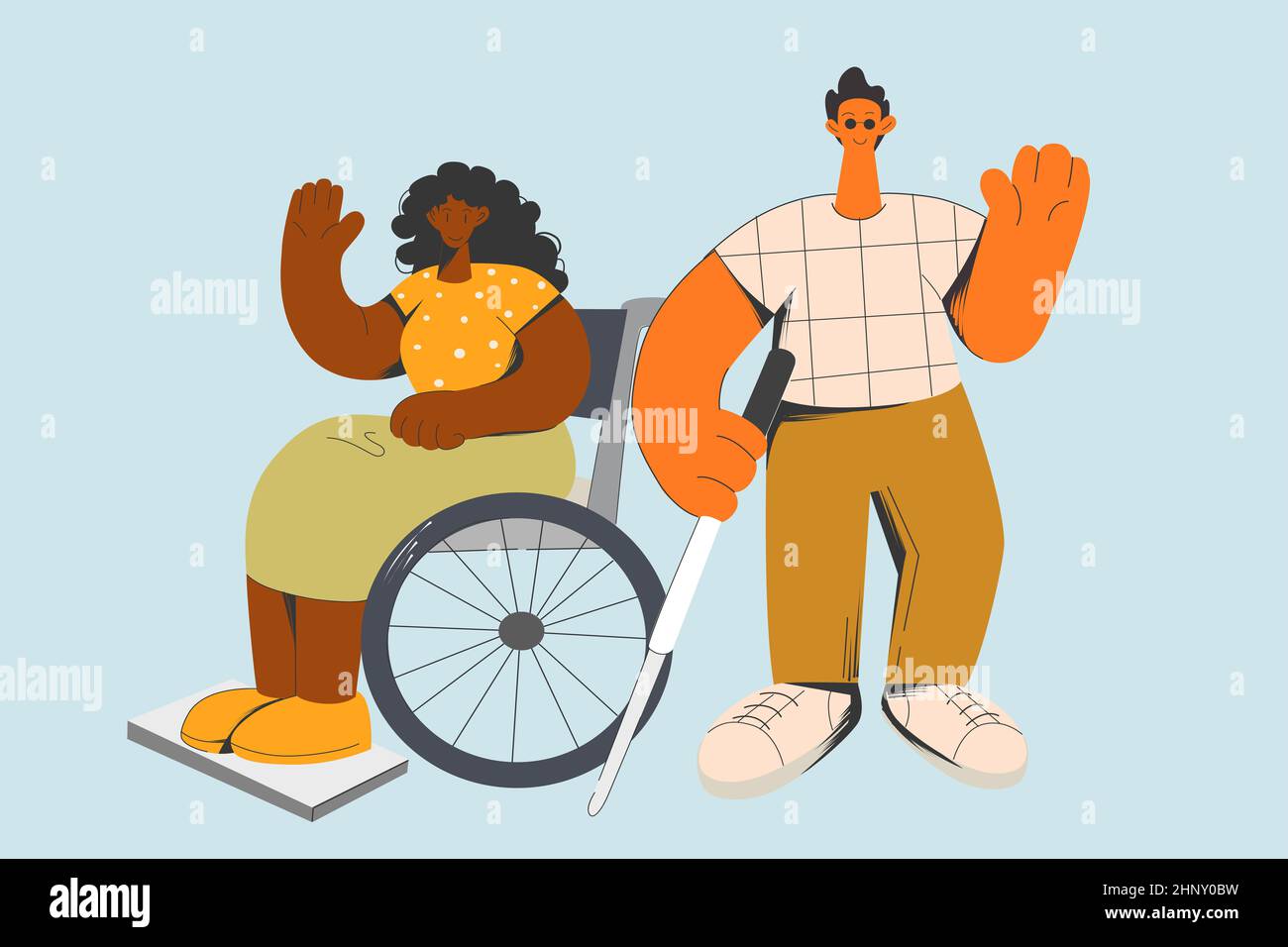 Positive happy disabled people show optimism enjoy life. Diverse ...