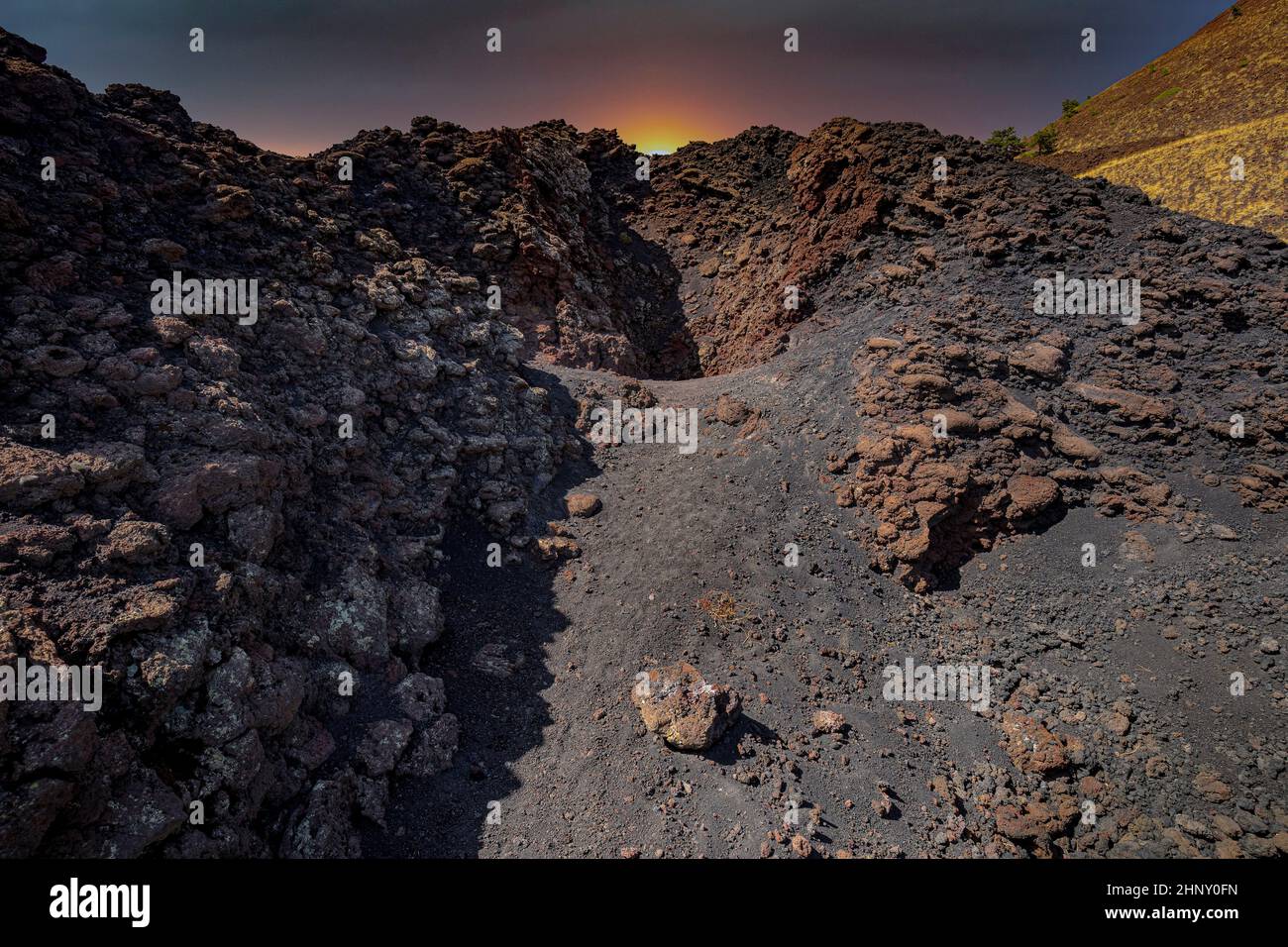 view of the rocks of mount etna in sicily Stock Photo - Alamy