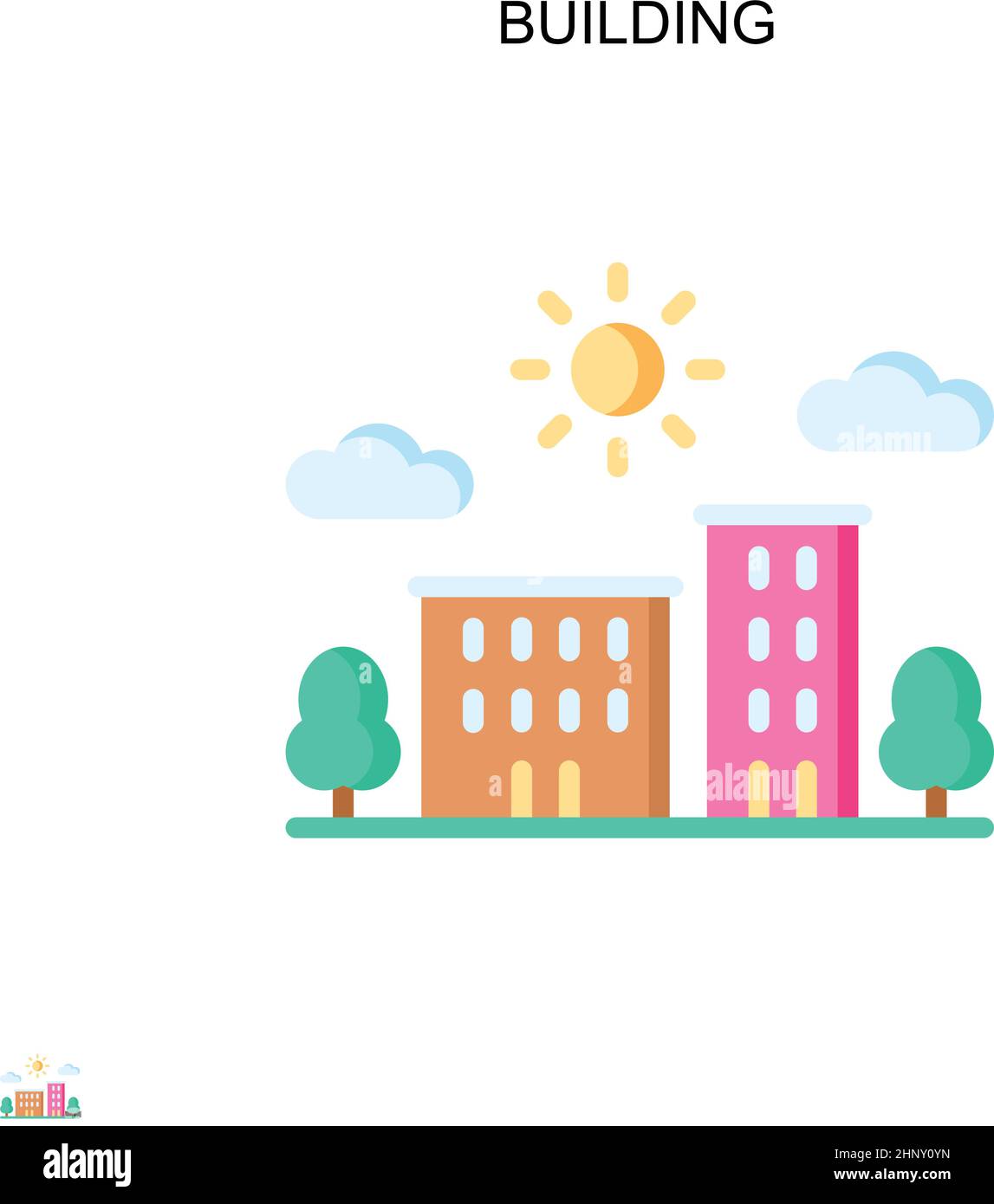 Building Simple vector icon. Illustration symbol design template for ...